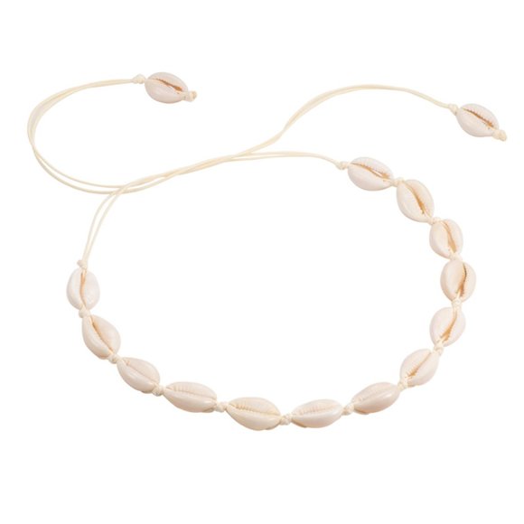 Jewelry | Cowrie Shell Choker Boho White String Necklace Surfer Beach ...
